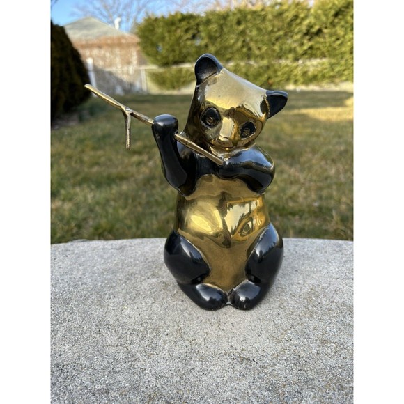 Accents | Vintage Rosenthal Netter Panda Eating Bamboo Brass Statue ...